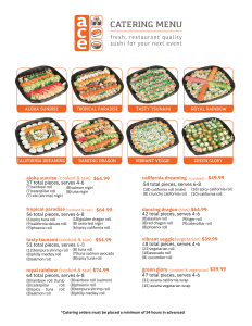 ACE Sushi Catering Menu - Sprankles Neighborhood Market